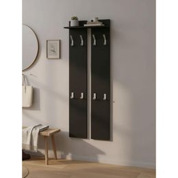 borchardt M&ouml;bel borchardt M&ouml;bel Garderobenpaneel &raquo;Finn&laquo; mit 8 Haken schwarz Holzwerkstoff B/H/T: 55cm x 170cm x 21cm
