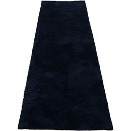 CarpetFine Hochflor-Teppich &raquo;Silky, auch als L&auml;ufer erh&auml;ltlich&laquo; rechteckig 20 mm H&ouml;he Shaggy, Langflor, uni, besonders weich, Handarbeit blau 