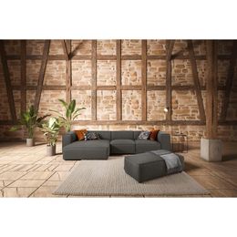 W.Schillig Ecksofa &raquo;around-the-block Mega Sofa, viel Platz und hoher Sitzkomfort, L-Form&laquo; mit eleganter Biese, mit Federkern, Breite 341 cm grau 