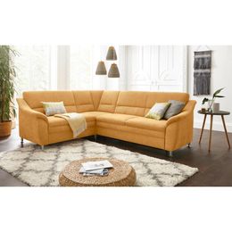 Sit & More sit&more Ecksofa &raquo;Cardoso L-Form&laquo; mit Federkern, wahlweise mit Schlaffunktion und Schubkasten gelb Flachgewebe (100% Polyester);Struktur (100% 