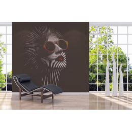 A.S. Cr&eacute;ation A.S. CR&Eacute;ATION Vliestapete "Fototapete Frau mit Sonnenbrille retro Braun Beige", B/L: 2,55m x 3,5m, Rollen: 1, braun, Wohnzimmer, Tapeten
