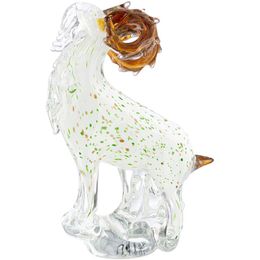 Casablanca by Gilde Tierfigur &raquo;Figur Steinbock Steinbock wei&szlig; H. 29 cm&laquo; wei&szlig; Glas B/H/T: 18cm x 29cm x 11cm