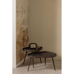Woood Beistelltisch &raquo;Crude mit Multiplex-Zinkbeschichtung und Metallbeinen 71 x 52 x 39 cm&laquo; Set, 2 Stk. tlg. 2er-Set, unterschiedliche Gr&ouml;&szlig;en im Set, 