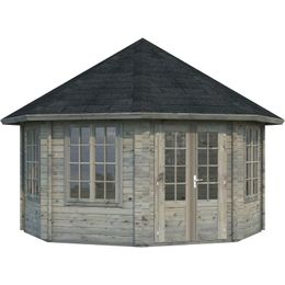 Palmako Gartenhaus &raquo;Pavillon Hanna&laquo; grau grau Massivholz Fu&szlig;boden im Gartenhaus, ohne Dacheindeckung