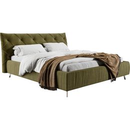 Home Affaire Polsterbett &raquo;Elloree in 4 Breiten bis 200cm, auch in Leder&laquo; Kopfteilh&ouml;he 105cm, belastbar bis 280 kg, auch in &Uuml;berl&auml;nge 220cm gr&uuml;n 100% 