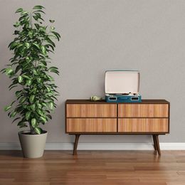 Livingwalls living walls Vliestapete &raquo;Famous Garden einfarbige Tapete Unitapete Struktur-Optik Landhaus&laquo; matt strukturiert Vliestapete einfarbig f&uuml;r Schlafzimmer 