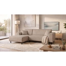 OTTO home Ecksofa &raquo;ARROS L-Form mit Wellenunterfederung, Ma&szlig;e B/T/H: 235/163/81 cm&laquo; incl. Zierkissen, mit Recamiere rechts/links bestellbar, auch in 