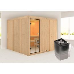 Karibu Sauna &raquo;Arvika&laquo; mit integrierter Mineralwolld&auml;mmung Saunaofen, (ohne Ofen)