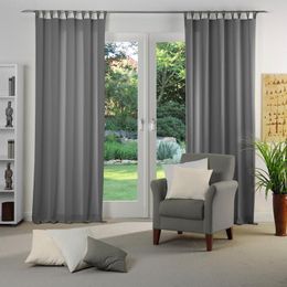 WIRTH Vorhang &raquo;Dim out&laquo; Schlaufen 1 Stk. tlg. nach Ma&szlig; grau Polyester 225cm, Schlaufen, 142cm