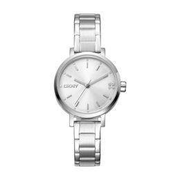 DKNY Damen DKNY Quarzuhr &raquo;Soho Glitz&laquo; Armbanduhr, Damenuhr, Edelstahlarmband, analog silber Einheitsgr&ouml;&szlig;e