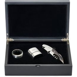 Feinkost K&auml;fer Weinflaschen&ouml;ffner Hochwertige Holzbox, geb&uuml;rsteter Edelstahl, f&uuml;r Champagner & Perlweine braun Edelstahl Einheitsgr&ouml;&szlig;e