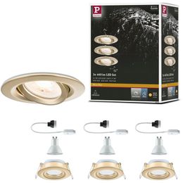 Paulmann LED Einbauleuchte &raquo;LED Einbauleuchte Nova Plus IP65 rund 93mm 30&deg; dimmbar Gold matt&laquo; GU10 3 Stk. Warmwei&szlig; gold 3, &Oslash; 9,3cm H: 3,2cm, 3 Stk.