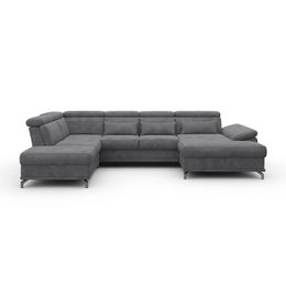 Sit & More sit&more Wohnlandschaft &raquo;Cabrio U-Form, B: 359 cm, mit Sitztiefen-, Arm- & Kopfteilverstellung&laquo; 3 Nierenkissen, Federkern, optional Schlaffunktion und