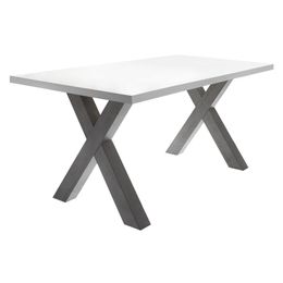 M&auml;usbacher Esstisch &raquo;Mister&laquo; OTTOS Choice, Gestell in X-Form wei&szlig; B/H/T: 160cm x 75cm x 90cm, Gestell: Graphitfarben