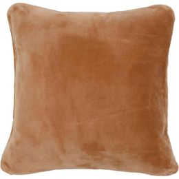 G&ouml;zze Dekokissen &raquo;Premium Cashmere-Feeling Kissen&laquo; 50x50cm,passend zur Premium Cashmere-Feeling Decke,Kissenh&uuml;lle&F&uuml;llung beige Polyester B/L: 50cm x 50cm, 