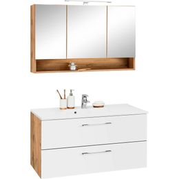 Welltime Badm&ouml;bel-Set &raquo;Soria&laquo; 2 Stk. tlg. wei&szlig; Holzwerkstoff, MDF, Melamin Einheitsgr&ouml;&szlig;e