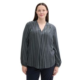 Tom Tailor Plus Damen Tom Tailor PLUS Langarmbluse mit Muster blau 44