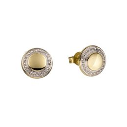 Firetti Damen Paar Ohrstecker &raquo;Schmuck Geschenk Gold 333 Ohrschmuck&laquo; Made in Germany - mit Diamant wei&szlig; 9mm, 0,01 P2 = erkennbare Einschl&uuml;sse, 