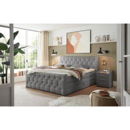 ED EXCITING DESIGN Boxspringbett &raquo;"Cashfield", inkl. zwei Bettk&auml;sten & Topper&laquo; erh&auml;ltlich in den Gr&ouml;&szlig;en 160x200cm und 180x200cm grau 100% Polyester 