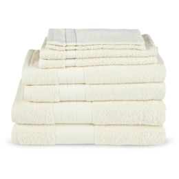 Good Morning Handtuch Set &raquo;Uni&laquo; Baumwolle, Walkfrottee, Bord&uuml;re, 500 GSM,Einfarbig, ohne Aufh&auml;ngung beige Frottee, Frottee B/L: 70cmx140cm, 8 Stk., 2 