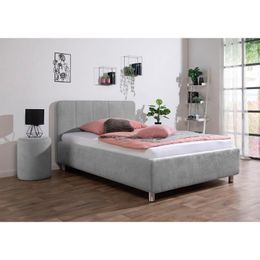 Maintal Polsterbett &raquo;Wiesenblick, in Samt &Struktur erh&auml;ltlich&laquo; mit Bettkasten, wahlweise in H2,H3 oder H4 grau Liegefl&auml;che L&auml;nge B: 200cm x 140cm, H&ouml;he Bett: