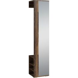 ByLiving Garderobenpaneel &raquo;Ben&laquo; 1 Stk. tlg. Breite 40 cm, mit Spiegel und Kleiderstange braun Holzwerkstoff, Melamin B/H/T: 40cm x 184cm x 35cm