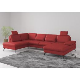 Sit & More sit&more Wohnlandschaft &raquo;Morris Jubi&laquo; wahlweise mit Armteilverstellung, Schlaffunktion & Bettkasten rot B/H/T: 335cm x 82cm x 212cm, NaturLEDER , 