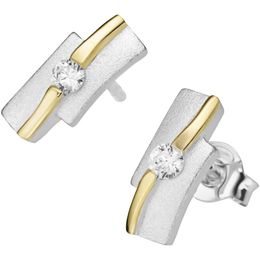 Firetti Damen Paar Ohrstecker &raquo;Schmuck Geschenk Silber 925 Ohrschmuck Ohrringe bicolor&laquo; mit Zirkonia (synth.) gold Silber 925 (Sterlingsilber)