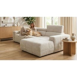 OTTO home Ecksofa &raquo;Ballerup 235 x 175 cm, auch mit verstellbarer Sitztiefe&laquo; Kopfteile & Sitztiefe verstellbar, Pet Friendly Bezug, L-Form grau 100% 
