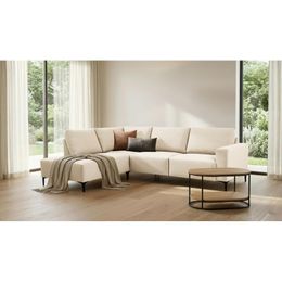 OTTO home Ecksofa &raquo;Tournon, L-Form, Breite 256 cm, Webstoff, Chenille&laquo; Designsofa im nordischen Stil, Wellenunterfederung, Metallf&uuml;&szlig;e braun 100% 