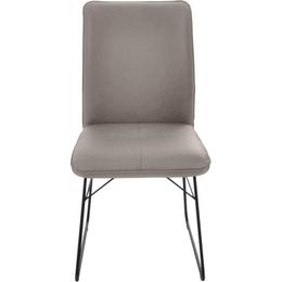 K+w Komfort & Wohnen K+W Komfort & Wohnen Kufenstuhl () 1 Stk.Drahtgestell in Metall schwarz, Griff am R&uuml;cken, Steppung im Sitz grau B/H/T: 46cm x 91cm x 62cm, 1 Stk., 