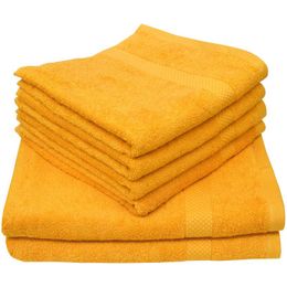 Dyckhoff Handtuch Set &raquo;Planet&laquo; Set 6 Stk. Frottier 4 Handt&uuml;cher (50x100cm), 2 Duscht&uuml;cher (70x140cm) orange Frottier, Obermaterial: 100% Baumwolle 6 Stk., 