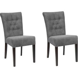 Home Affaire Esszimmerstuhl &raquo;Queen&laquo; (Set) 6 Stk.Polsterstuhl mit Knopfheftung, 2er, 4er oder 6er Set blau Polyester B/H/T: 46cm x 93cm x 64cm, 6 Stk.,