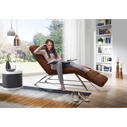 W.Schillig Relaxliege &raquo;daily dreams bequem und elegant, B/T 75/170cm&laquo; Funktionsliege wahlweise mit Motor, Gestell Chrom, Breite 75 cm braun Longlife 