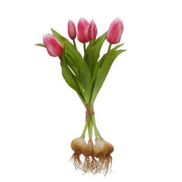 Kunsttulpe Creativ green, H:40cm, gr&uuml;n, Kunststoff, Kunstpflanzen, "Tulpenbund", mit Zwiebeln