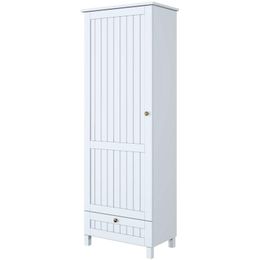 OTTO home Schuhschrank &raquo;Juventus&laquo; 1 Stk. tlg. aus massiver Kiefer, Breite 67cm, H&ouml;he 180 cm wei&szlig; Massivholz B/H/T: 67cm x 180cm x 38cm, Schubladen: 1 