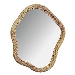 Locker Wandspiegel &raquo;Spiegel LUCA&laquo; braun Geflecht Weide, Glas B/H/T: 54cm x 66cm x 3cm
