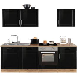 KOCHSTATION K&uuml;chenzeile &raquo;KS-Tinnum&laquo; ohne E-Ger&auml;te, Breite 240 cm schwarz B/H/T: 240cm x 60cm