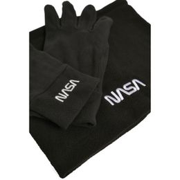 MisterTee Herren Baumwollhandschuhe "MisterTee Unisex NASA Fleece Set"schwarz, 100% Polyester, Handschuhe