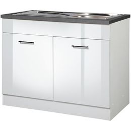 KOCHSTATION Sp&uuml;lenschrank &raquo;KS-Trier&laquo; Breite 100 cm, inklusive Einbausp&uuml;le wei&szlig; Holzwerkstoff, MDF B/H/T: 100cm x 85cm x 60cm, T&uuml;ren: 2 Stk.