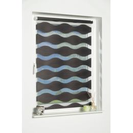 Doppelrollo K-home, B:40cm H:150cm, grau, Polyester, Rollos, "Welle", im Festma&szlig;