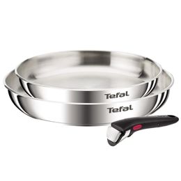 Tefal Pfannen-Set &raquo;Ingenio Emotion&laquo; Edelstahl Set, 3 tlg. abnehmbarer Ingenio-Griff, stapelbar, unversiegelt, induktionsgeeignet silber Einheitsgr&ouml;&szlig;e
