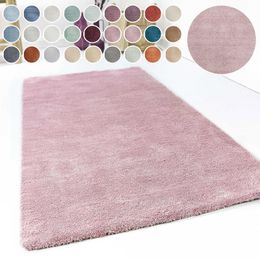 Esprit Hochflor-Teppich &raquo;Relaxx ESP-4150&laquo; rund 25 mm H&ouml;he Wohnzimmer, sehr gro&szlig;e Farbauswahl, weicher dichter Hochflor rosa Kunstfaser &Oslash; 120cm 1 Stk., 25mm, 