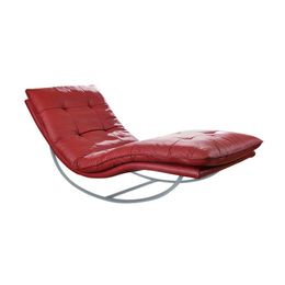 W.Schillig Relaxliege &raquo;daily dreams&laquo; in Waffelkissen-Optik, Schaukelgestell silber matt, in 2 Breiten rot Longlife Xtra-Leder Z59: Glattleder mit 