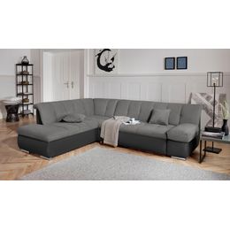 Ecksofa DOMO collection, B:271cm H:80cm T:213cm, schwarz, Struktur fein 100% Polyester;Chenilleoptik 100% Polyester, Wohnzimmer, Sofas, "MONA 271x213