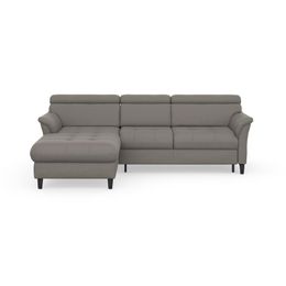 Sit & More sit&more Ecksofa &raquo;Marano L-Form&laquo; inklusive Kopfteilverstellung, optional Schlaffunktion & Bettkasten grau 100% Polyester B/H/T: 257cm x 166cm, Luxus-