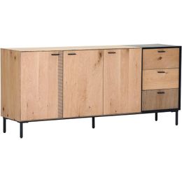 GUTMANN FACTORY Sideboard braun MDF B/H/T: 180cm x 80cm x 43cm, 3 Stk., Eiche, 3 Stk.