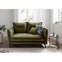 Home Affaire Ecksofa &raquo;Lazio modern und bequem, schmale Armlehnen, tolle Detailverarbeitung&laquo; Armlehnen verstellbar gr&uuml;n B/H/T: 168cm x 94cm x 110cm, 
