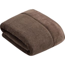 Vossen Badetuch &raquo;Pure&laquo; Baumwolle & VEGAN, mit eleganter Veloursbord&uuml;re braun Frottier, Obermaterial: 100% Baumwolle B/L: 100cmx150cm, 1 Stk., Frottier