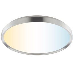 Brilliant LED Deckenleuchte &raquo;Fancia&laquo; LED-Modul 1 Stk. warmwei&szlig; - kaltwei&szlig; 3000-6500K, dimmbar, CCT, hohe Energieeffizienz silber 1, &Oslash; 48cm H: 7cm, 1 Stk.